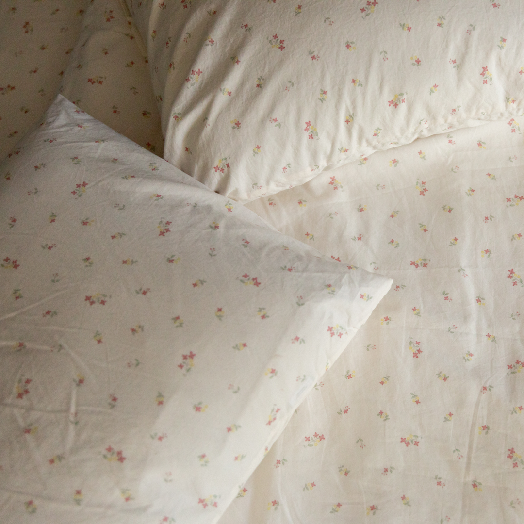 Lila - Pink Floral Percale Sheet Set – Kiyko Home