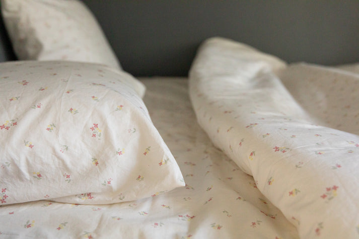 Lila - Pink Floral Percale Sheet Set – Kiyko Home